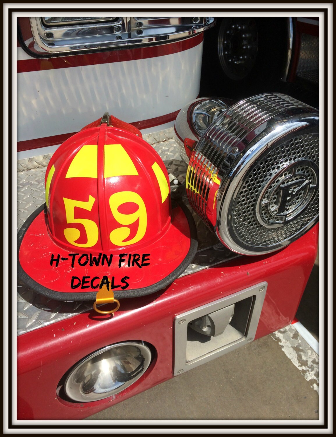 Fire Helmet Decal / Sticker Reflective Station - Etsy