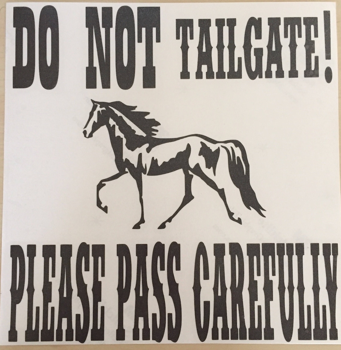 Do Not Tailgate Safety Horse Trailer HIGHLY REFLECTIVE | Etsy