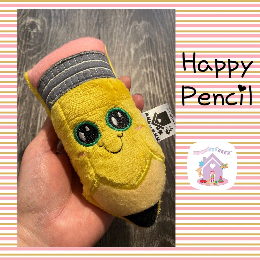 Happy Pencil or Crayon Soft Toy - Etsy UK