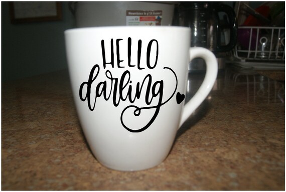 Decal coffee cup,Best Grandma ever,Hello Darling coffee cup decal Paper ...