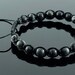 Black Network Bead Bracelet / Gemstone Bead Bracelet for Him / - Etsy