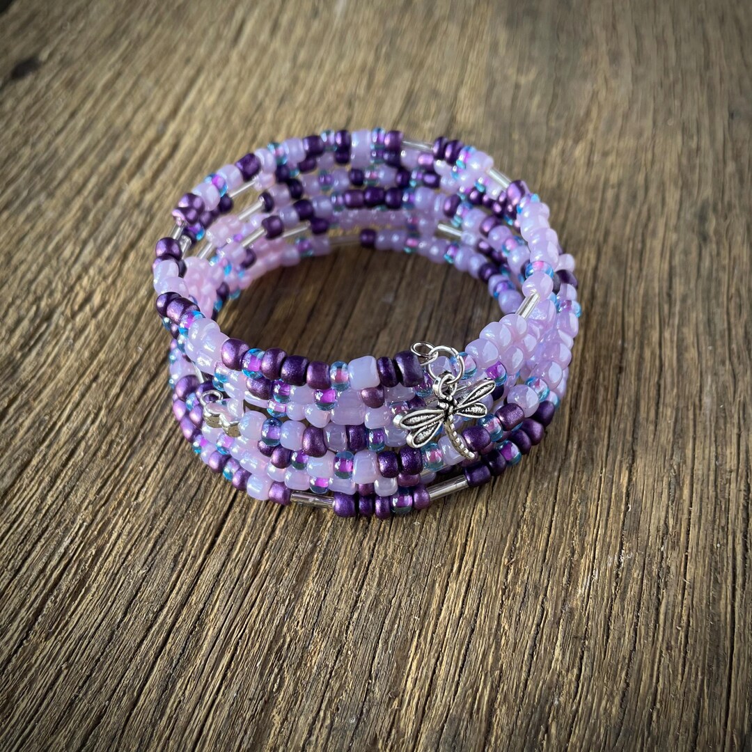 Serenity Prayer in Morse Code Beaded -wrap-bracelet - Purple - for ...