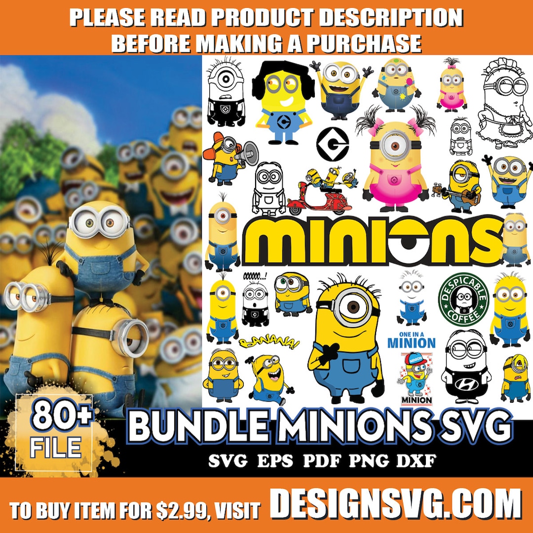 80 Bundle Minions Svg, Minion Svg, Minion Kelvin Svg - Etsy
