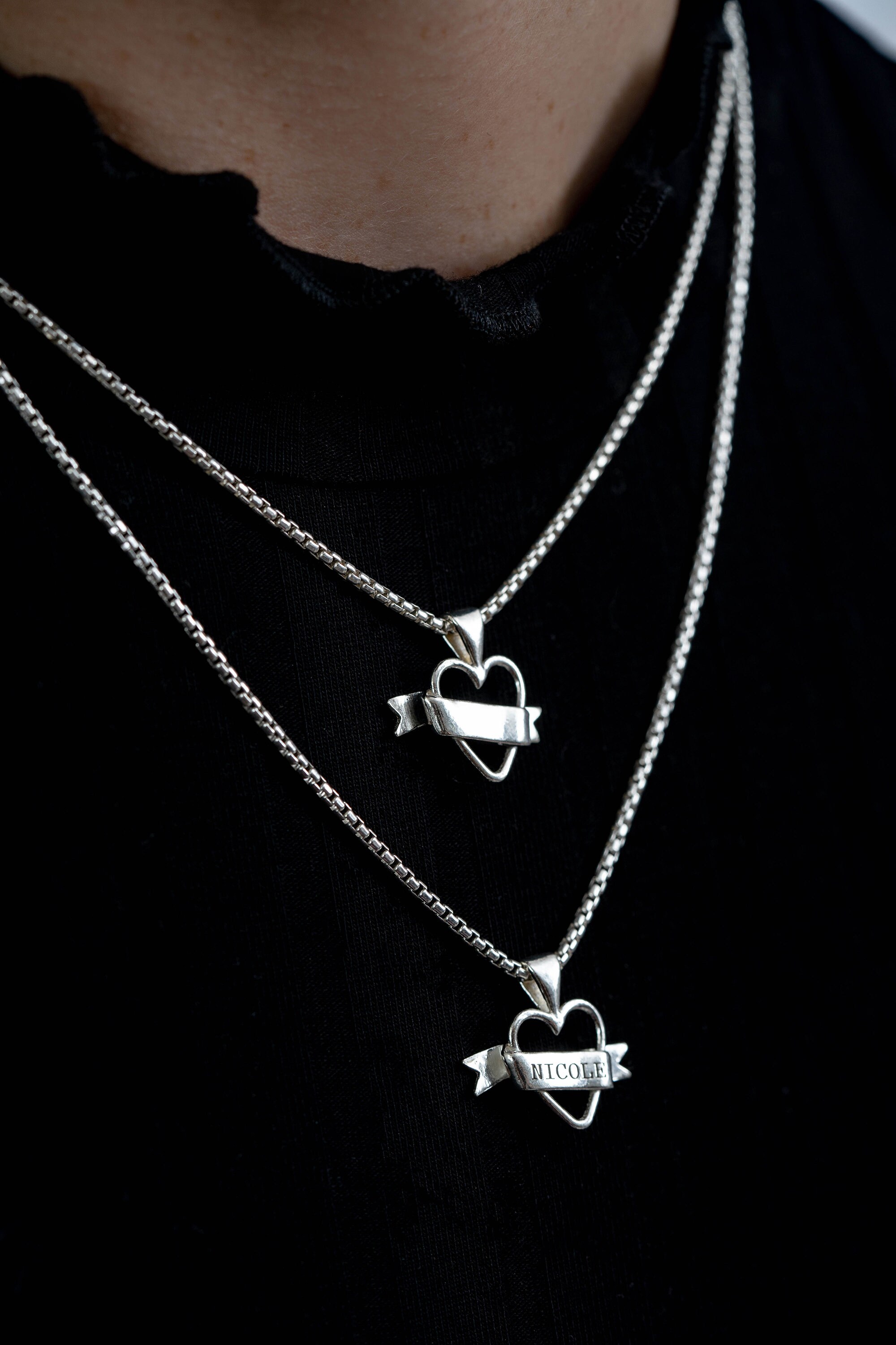 Large Open Heart Necklace for Women, Sterling Silver Heart Pendant ...