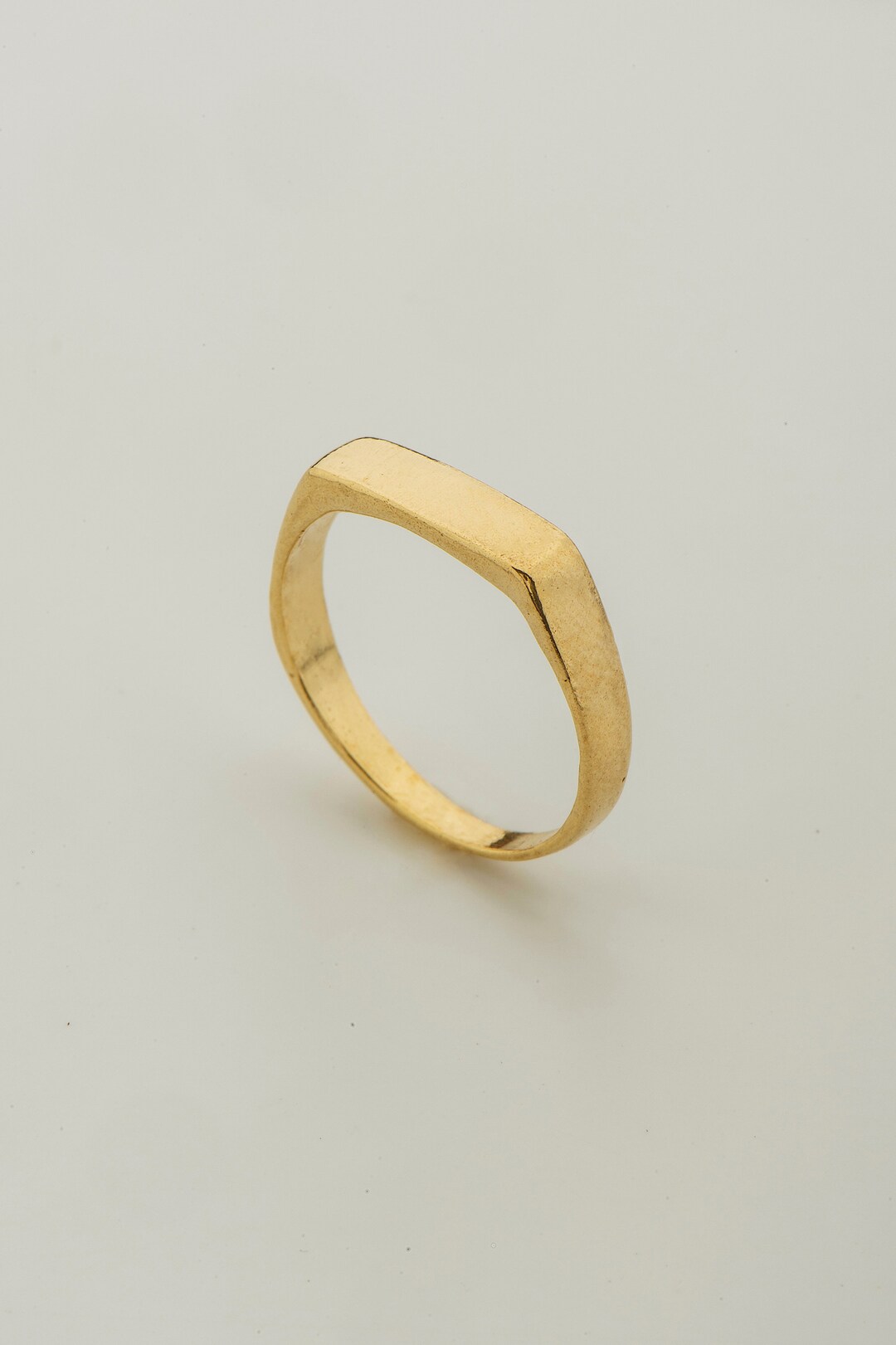 Thin Delicate Solid Gold Pinky Ring for Women and Men, 14k Gold Simple ...