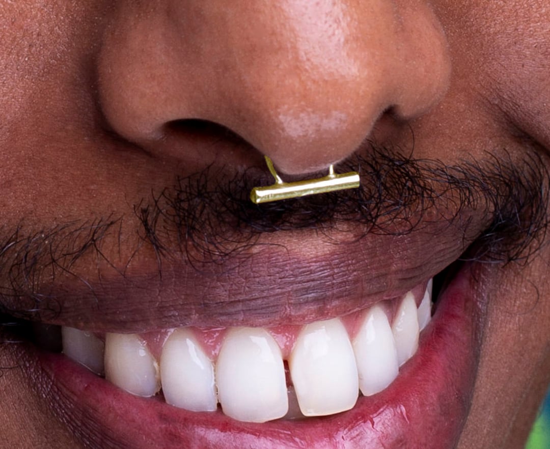 14k Gold Minimalist Septum Ring, Gold Unisex Septum, Hand Made Solid ...