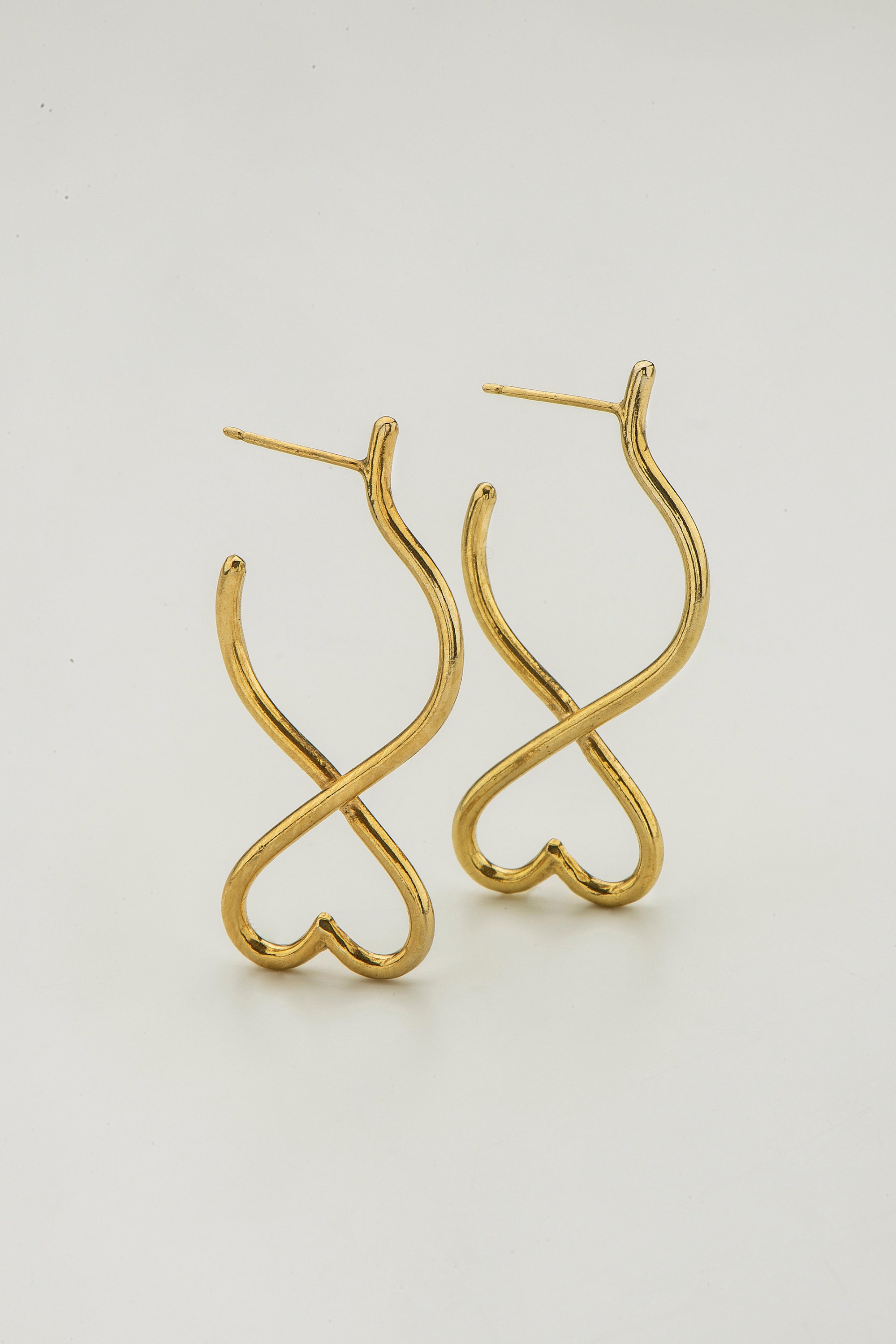 Open Large Heart Hoop Earrings, Unique Sterling Silver Heart Outline ...