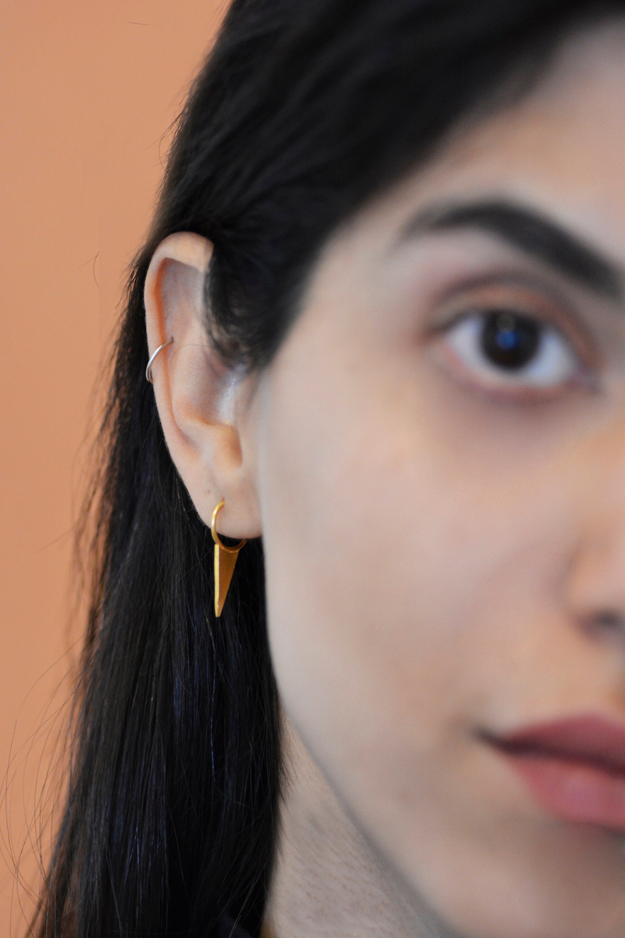 Crown Hoop Earrings, Geometric Gold Hoop Earrings, Crown Huggie Hoops ...
