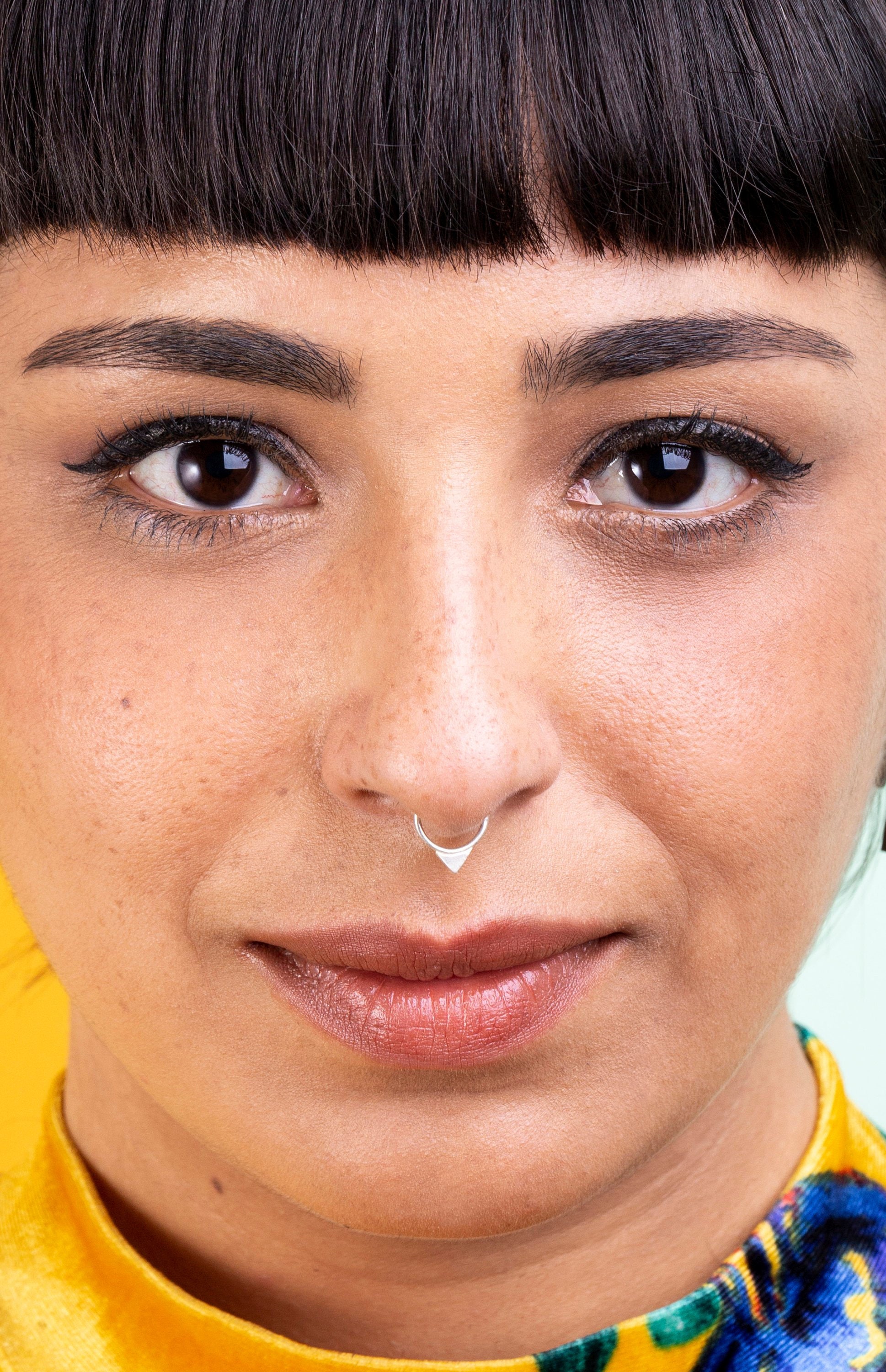 Triangle Septum Jewelry Silver Septum Silver Unique Tribal - Etsy