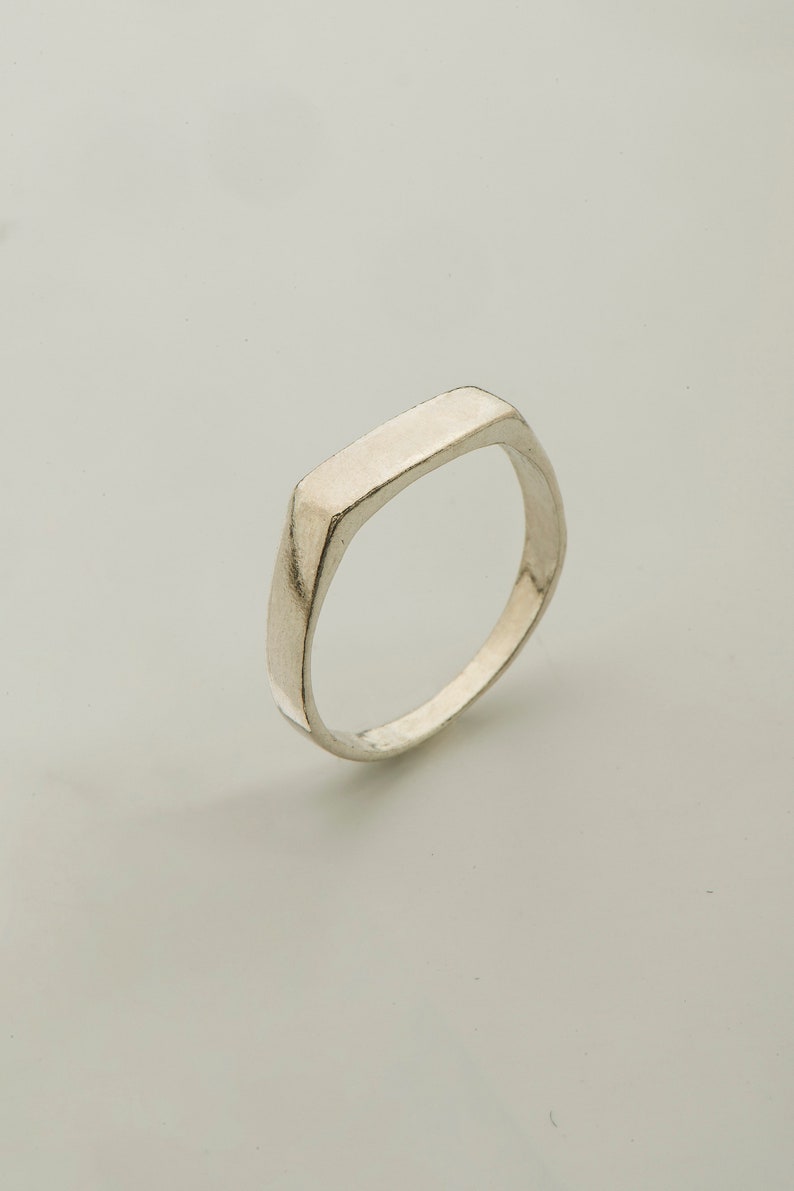 Sterling Silver Pinky Ring Women, Simple Ring, Small Signet Ring ...