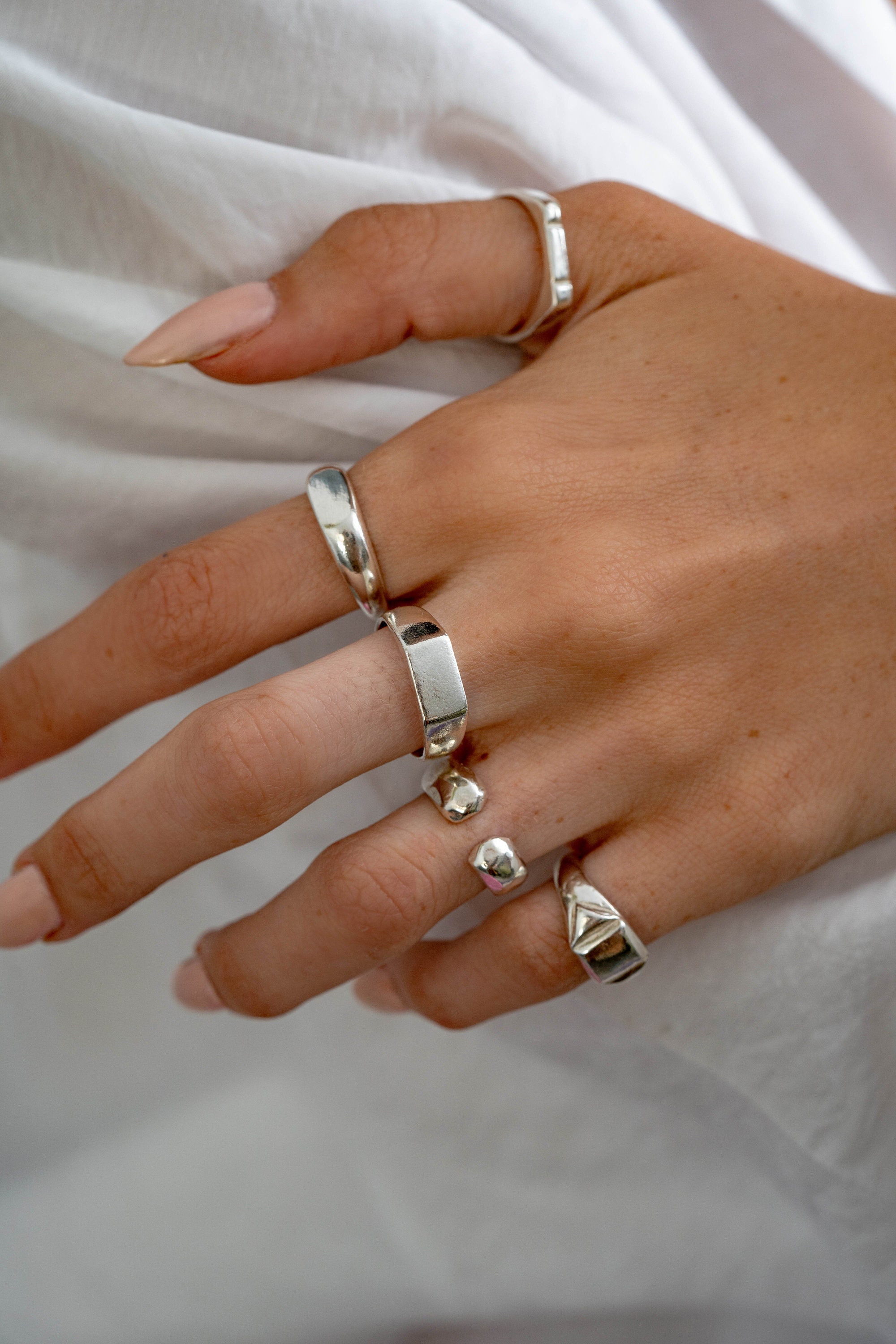 Women Pinky Ring, Sterling Silver Signet Pinky Ring, Statement Mens ...