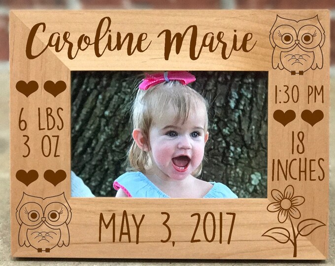 Personalized Baby Picture Frame Cowboy Birth Details Western | Etsy
