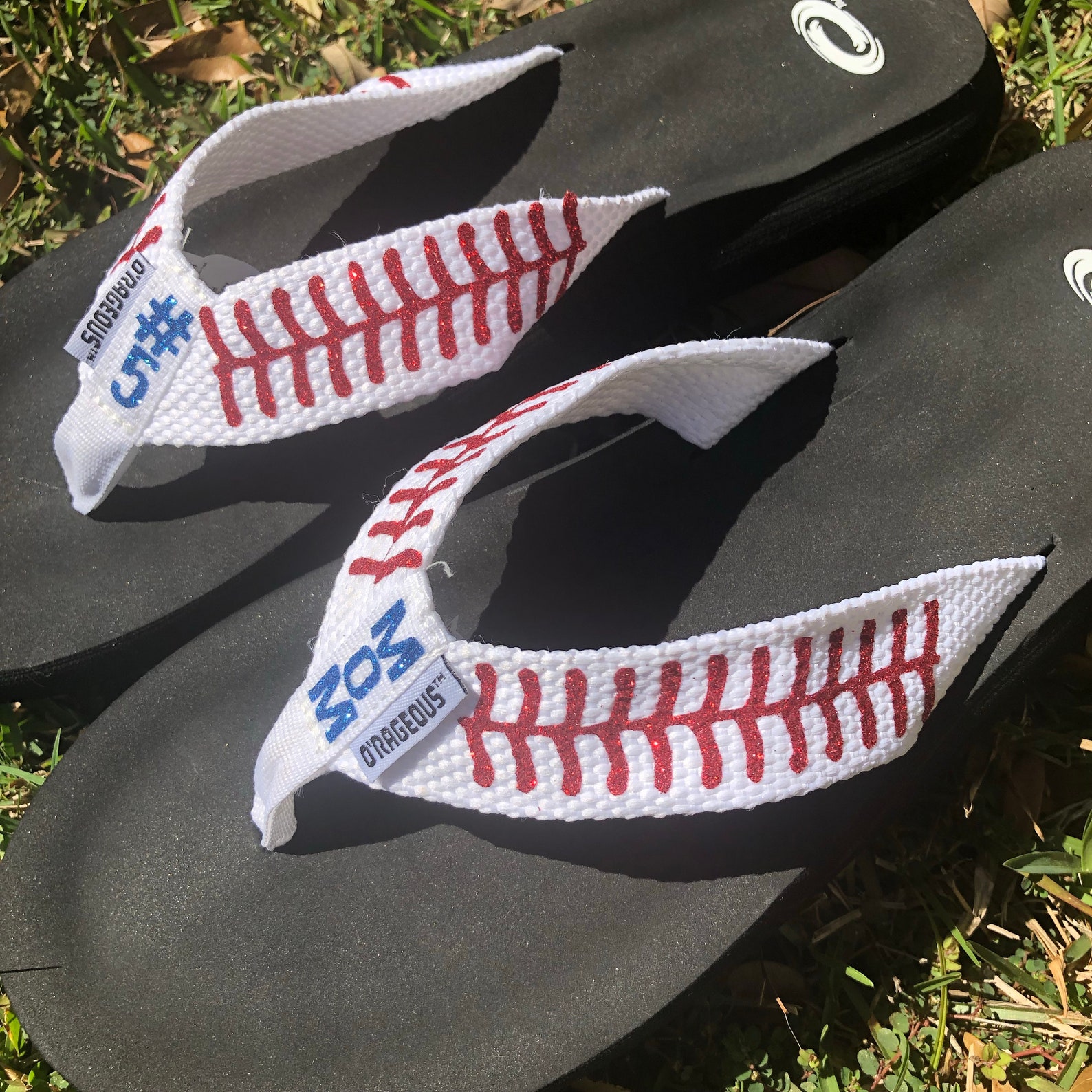 Personalized Baseball Flip Flops Custom Sandals With - Etsy