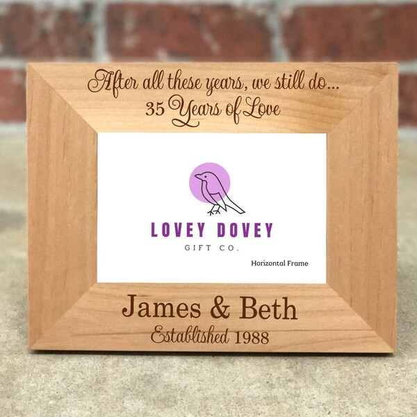 35th Anniversary Picture Frame - Etsy