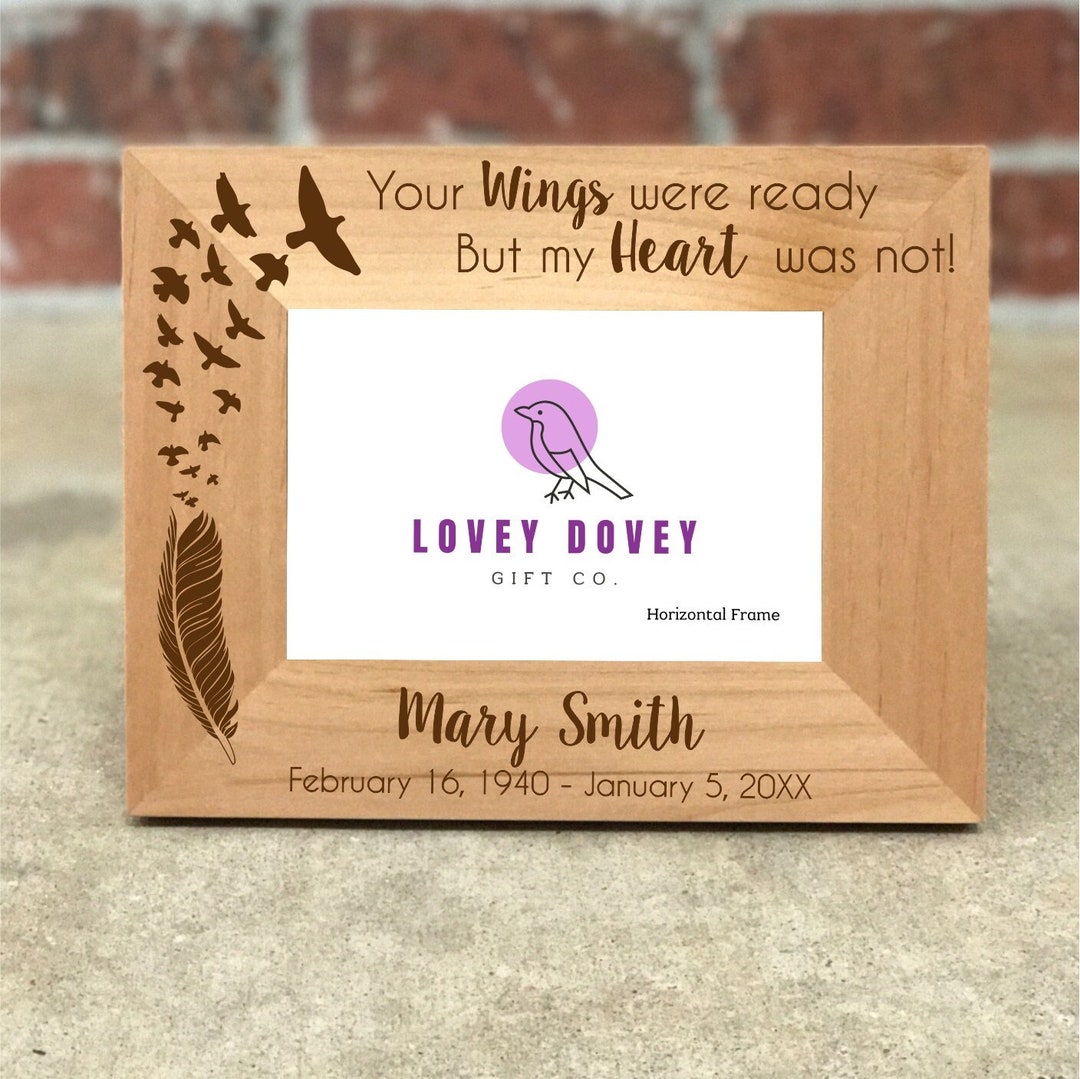 Personalized Memorial Picture Frame, Doves Flying Memorial Keepsake ...
