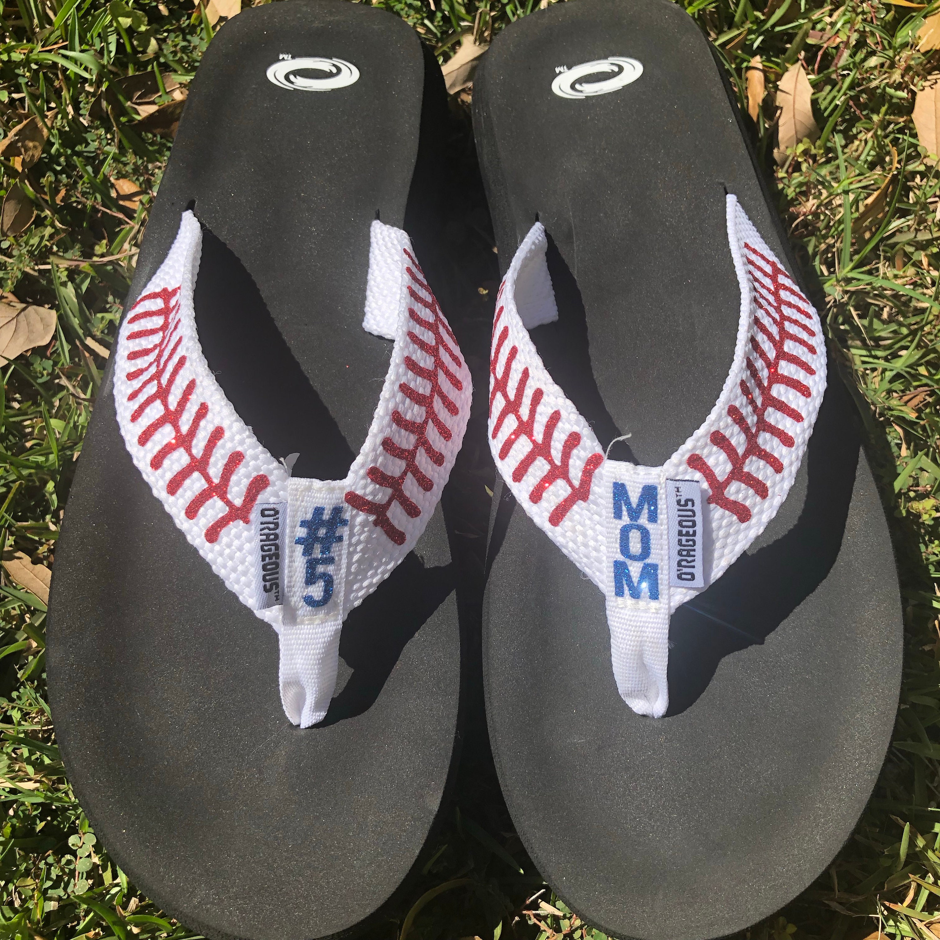 Personalized Baseball Flip Flops Custom Sandals with | Etsy