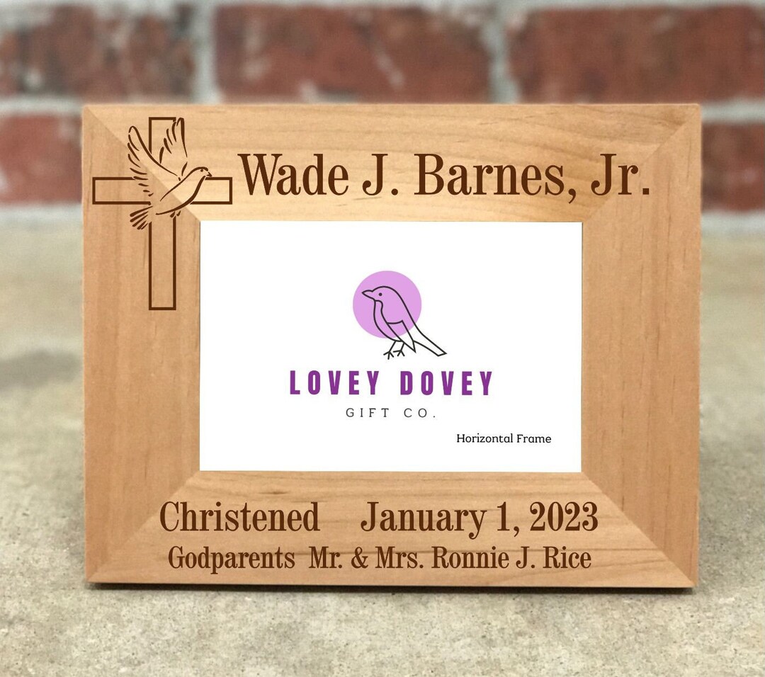 Personalized Christening Frame, Baptism Wooden Picture Frame, Religious ...