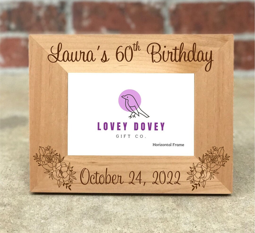 Personalized 60th Birthday Picture Frame, Birthday Party Picture Frame ...