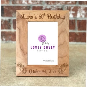 Personalized 60th Birthday Picture Frame, Birthday Party Picture Frame ...