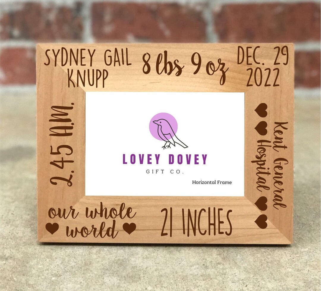 Personalized Baby Stats Picture Frame, Baby Picture Frame, Gift for New ...