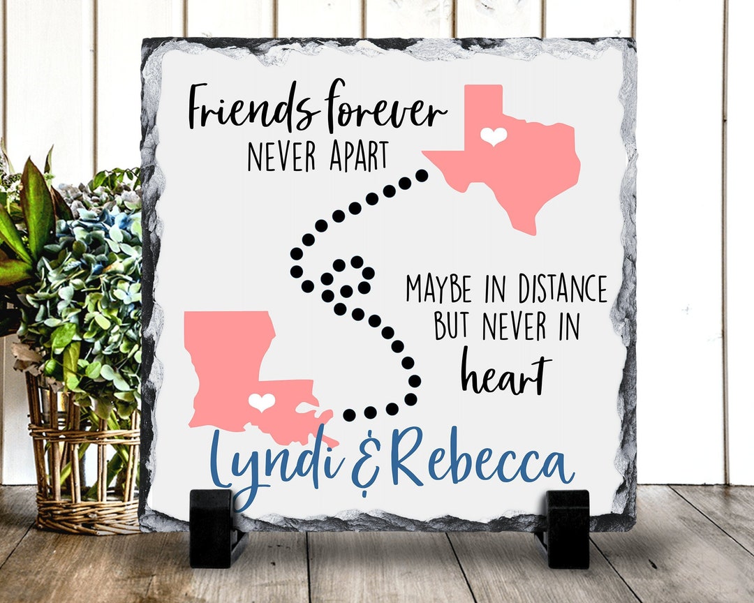 Personalized Long Distance Friendship Slate, Best Friend Plaque ...