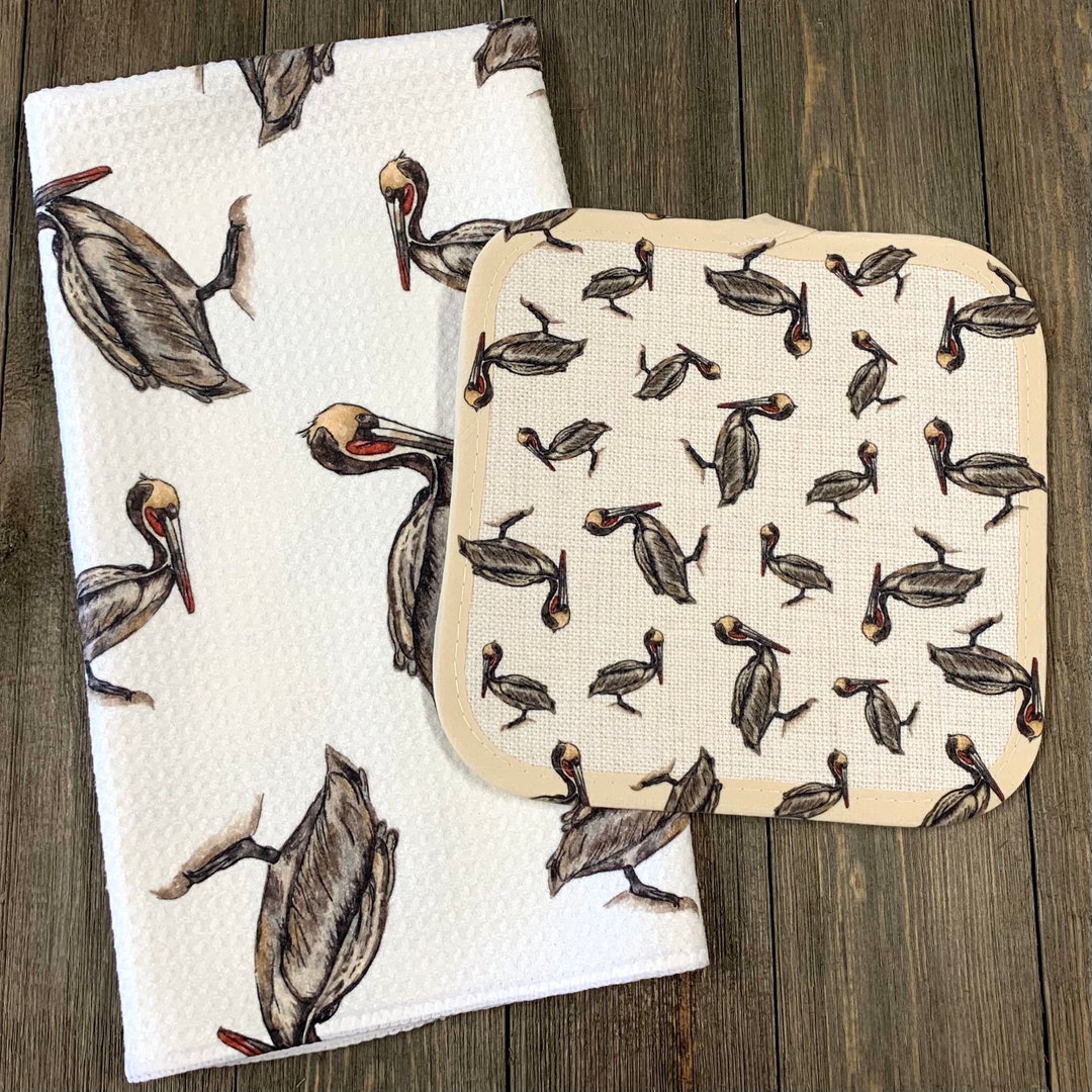 Pelican Kitchen Towel, Louisiana Kitchen Towel, Pelican Gift, Heirloom ...