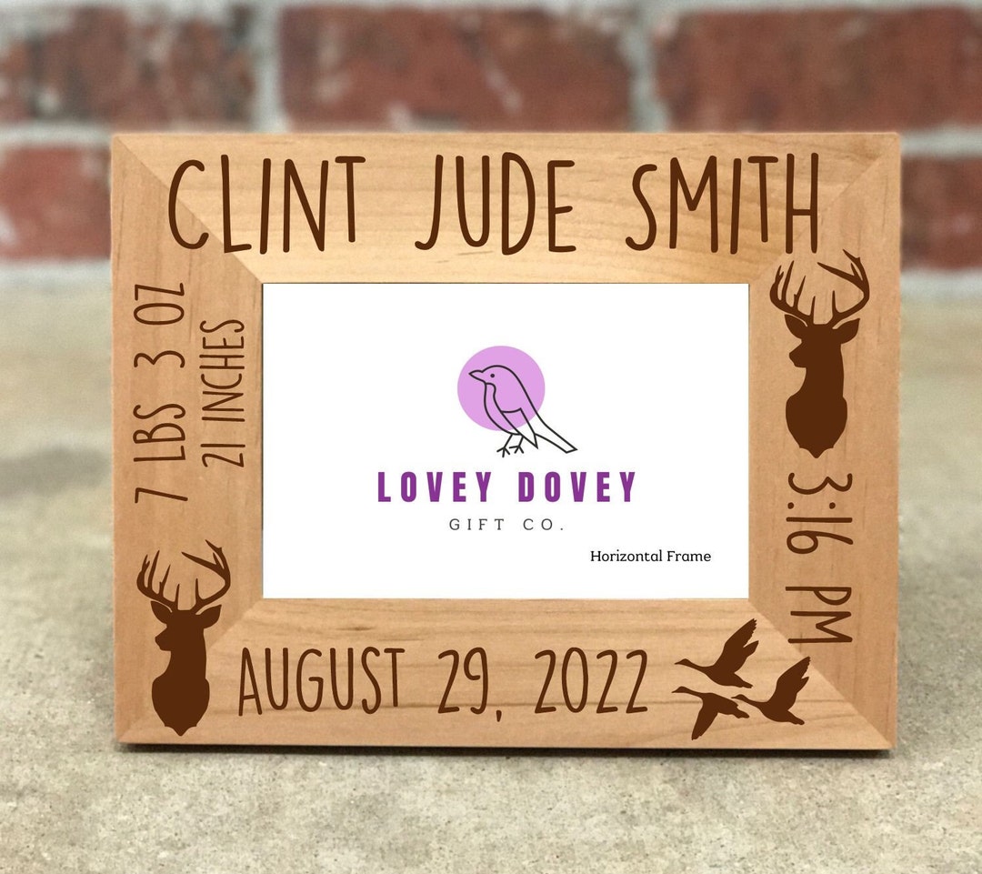 Personalized Baby Stat Picture Frame, Hunting Theme Frame, Hunting Baby ...