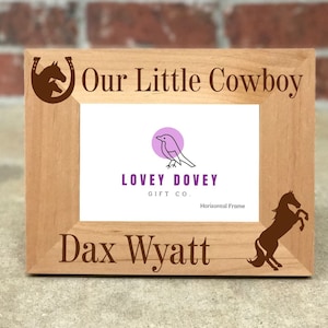 Personalized Baby Picture Frame, Cowboy Baby Decor, Little Cowboy ...