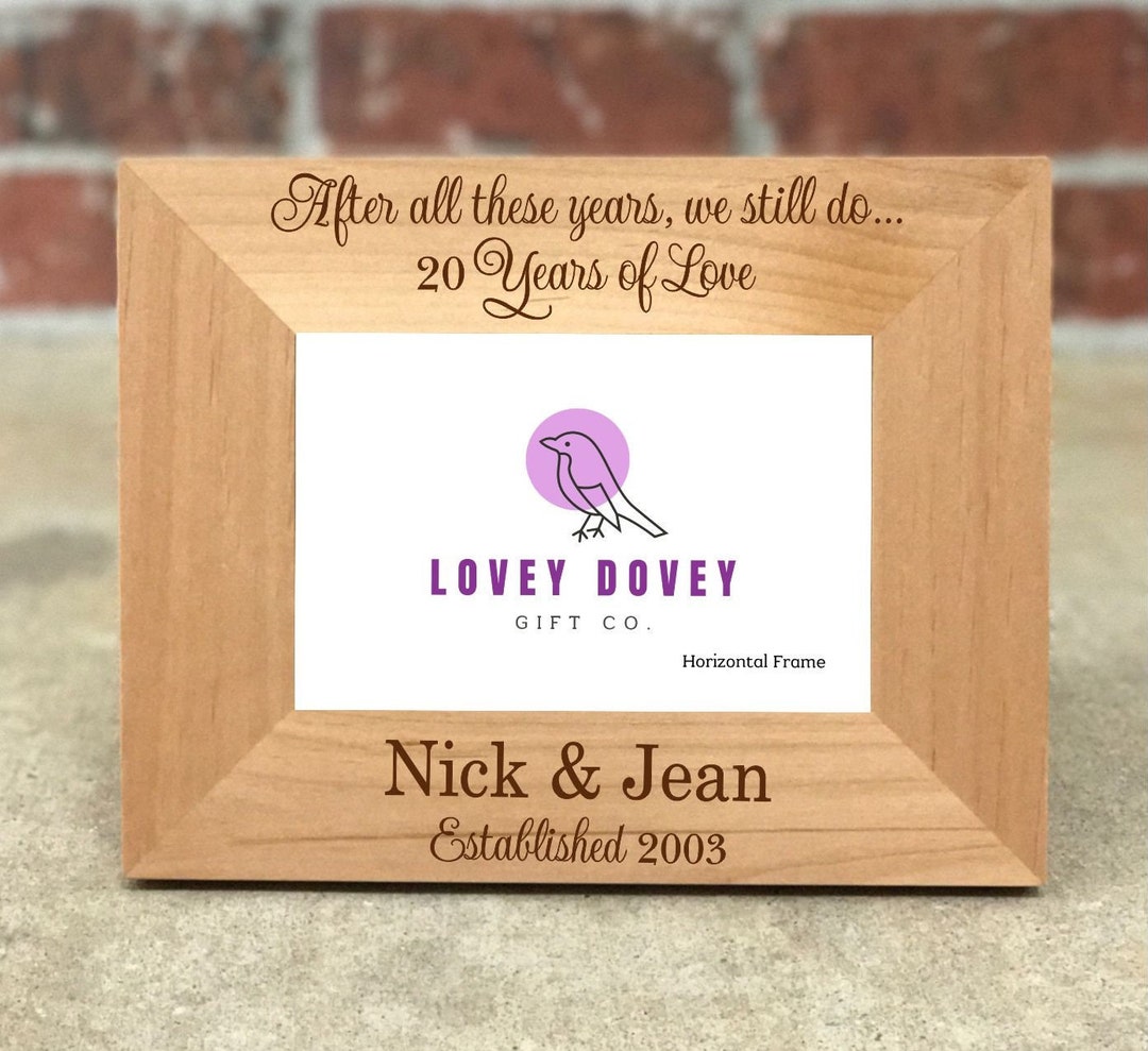 Personalized 20th Anniversary Picture Frame, 20th Anniversary, Custom ...
