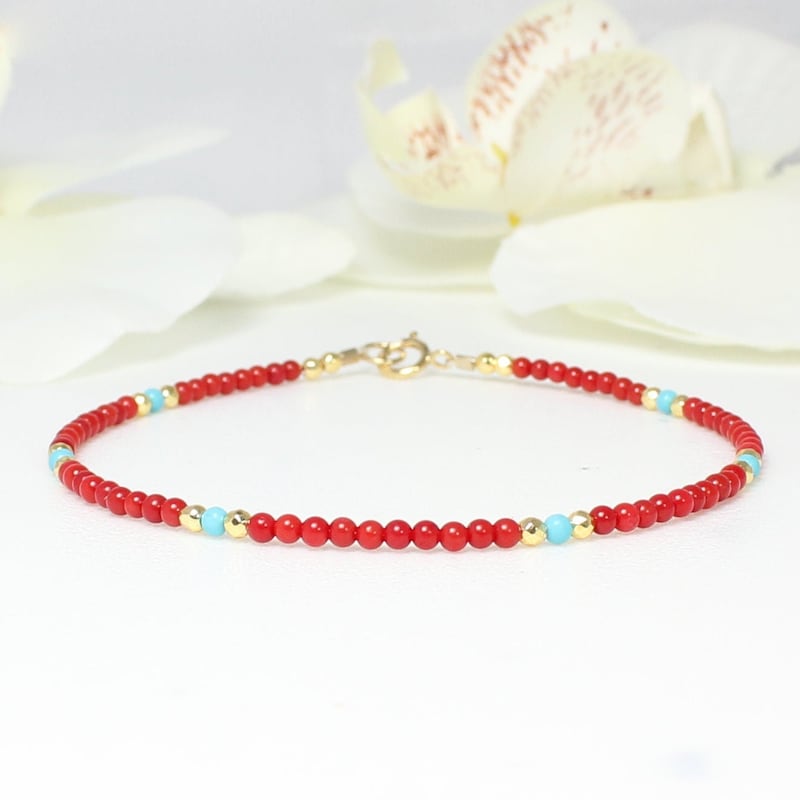 Red Beaded Bracelet - Etsy
