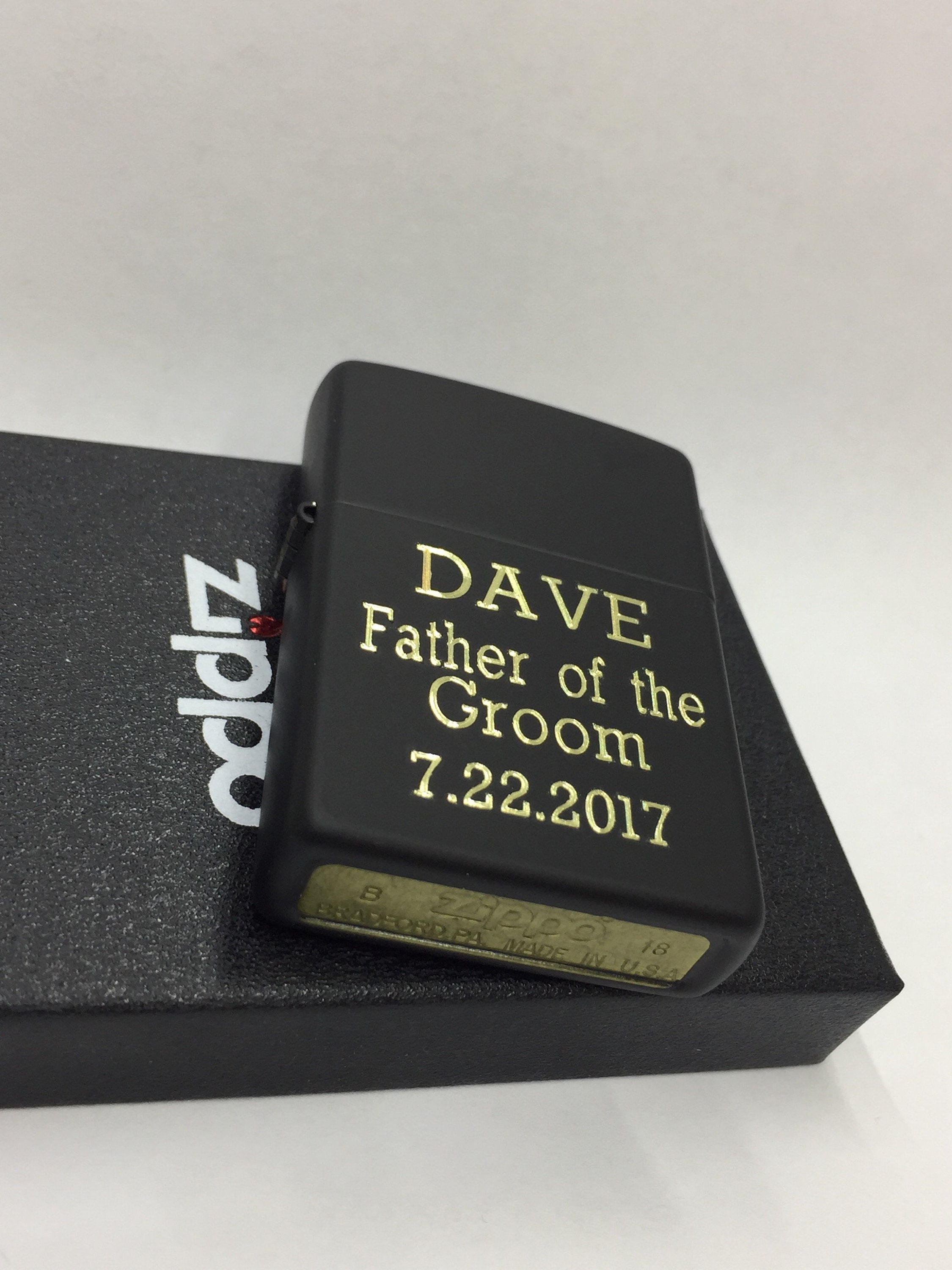 BLACK MATTE Engraved Lighter Best ManGroomsmen Father | Etsy