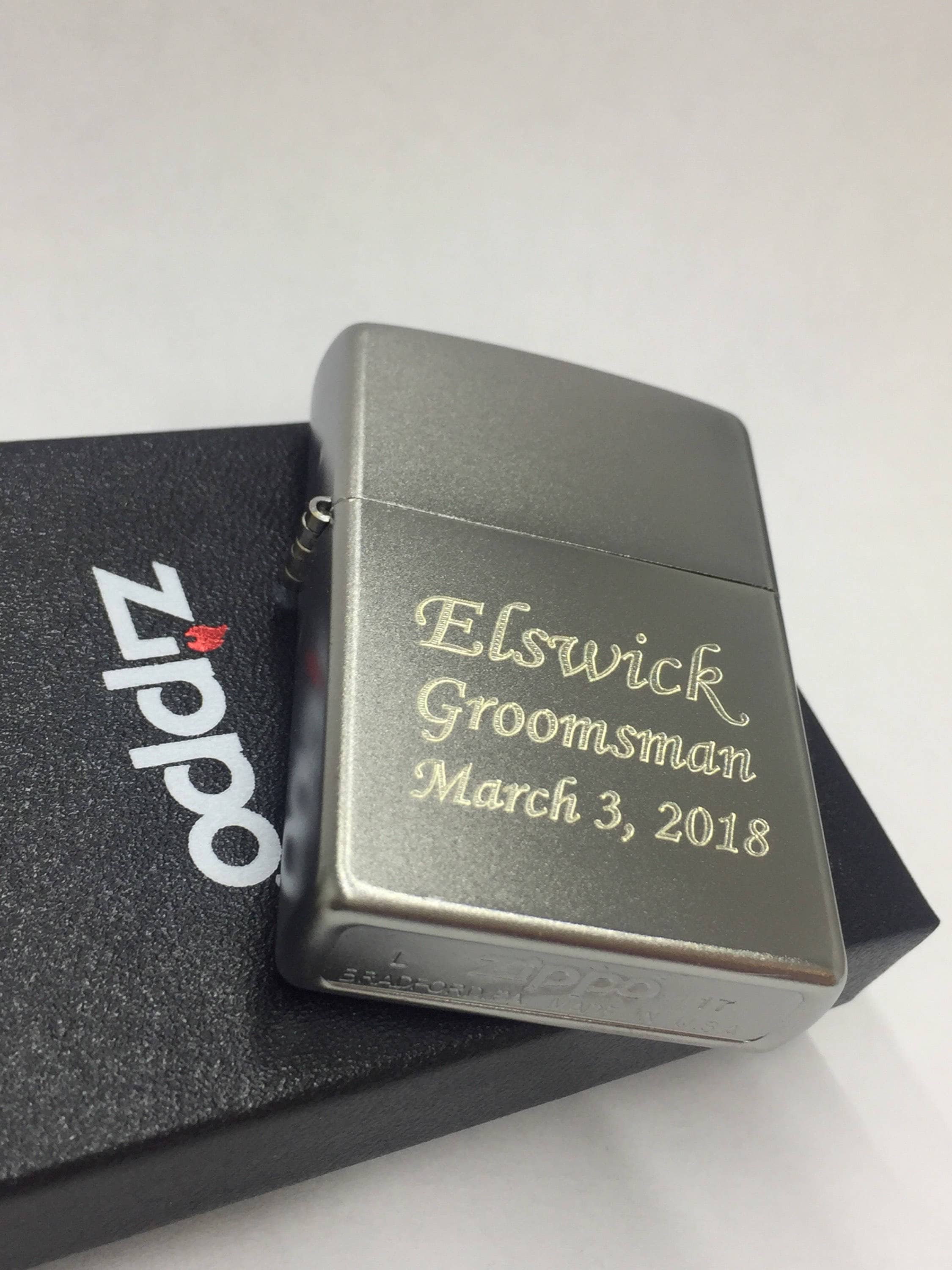 SATIN CHROME Personalized Engraved zippo Lighter Best | Etsy