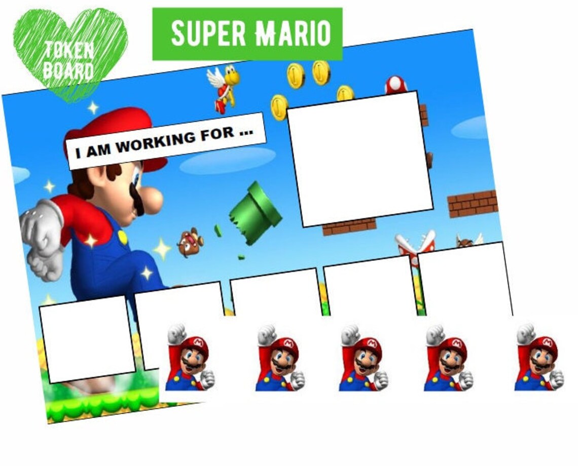 Super Mario Token Board Digital - Etsy