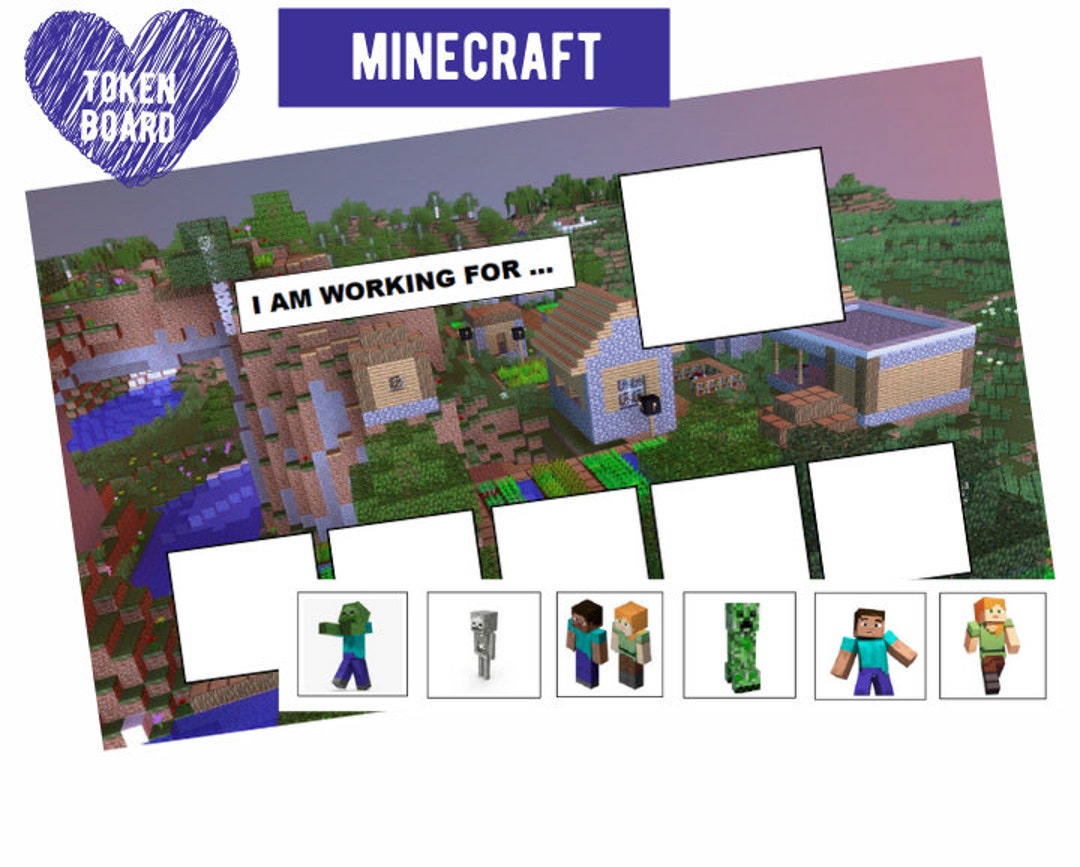 Tablero de fichas de Minecraft digital - Etsy México