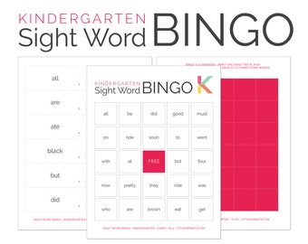 Printable Kindergarten Dolch Sight Word Flashcards and Bingo With Bingo ...