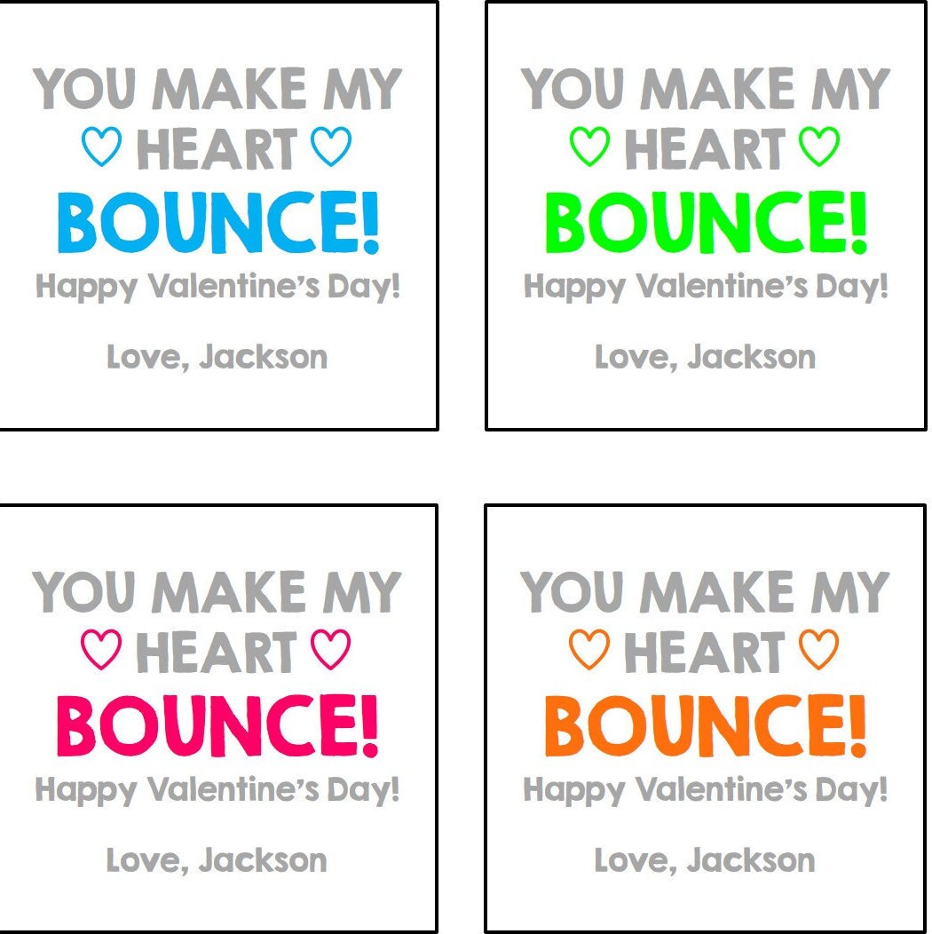 You Make My Heart BOUNCE! Valentine's Day Cards - Etsy