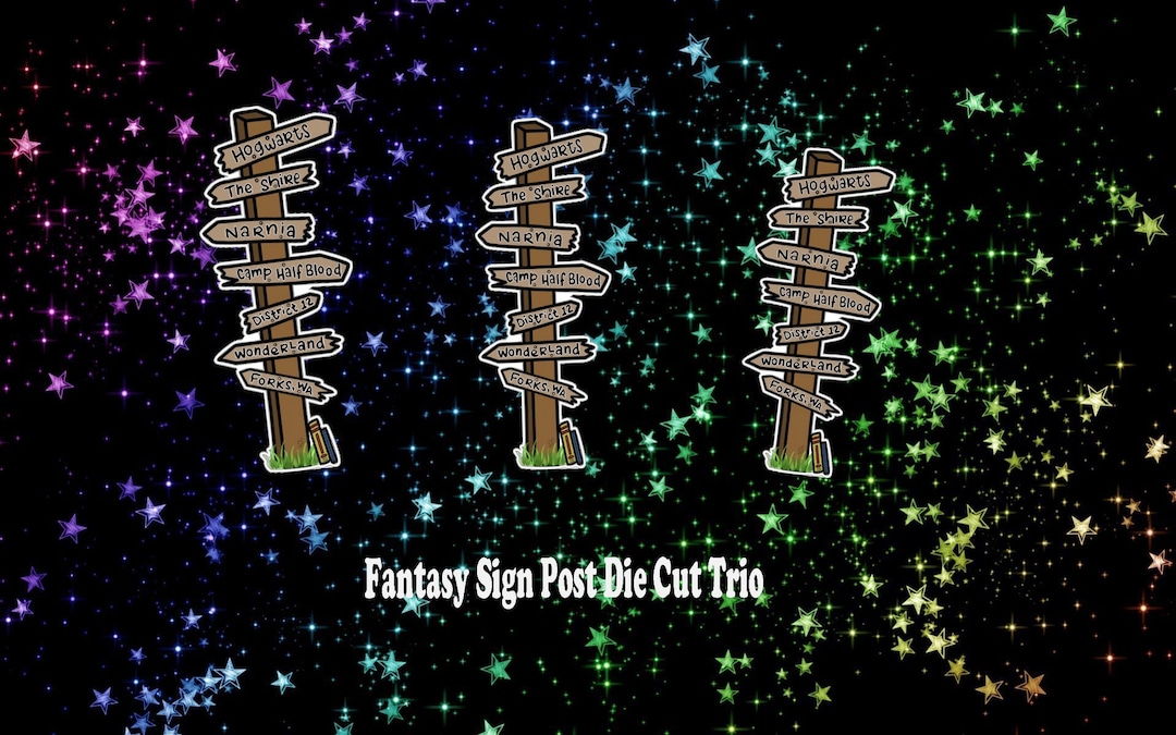 Fantasy Sign Post Die Cut Trio - Etsy
