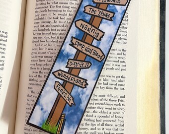 Mythical Places Signpost Bookmark Fantasy Locations Bookmark - Etsy