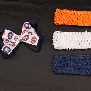 Baby Toddler Girl Houston Astros Inspired Baseball Hair Bow - Etsy