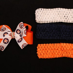 Baby Toddler Girl Houston Astros Inspired Baseball Hair Bow - Etsy