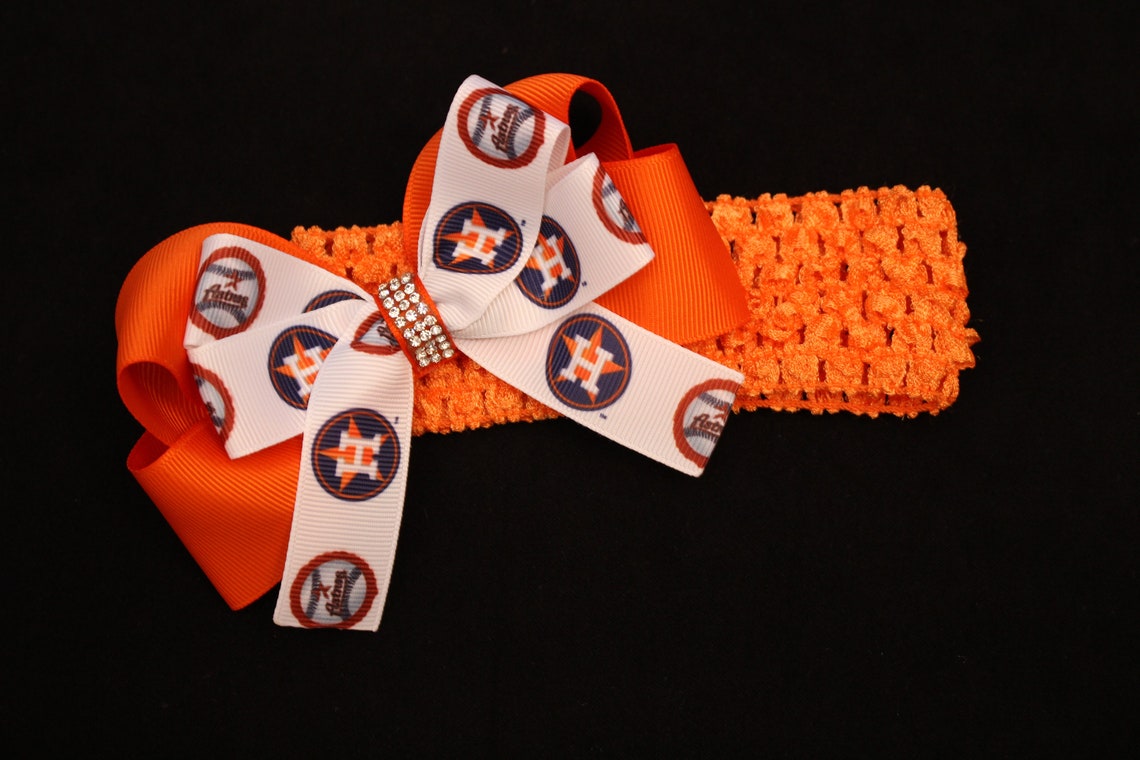 Baby Toddler Girl Houston Astros Inspired Baseball Hair Bow - Etsy