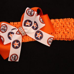 Baby Toddler Girl Houston Astros Inspired Baseball Hair Bow - Etsy