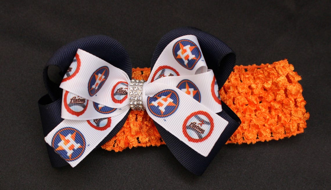 Baby Toddler Girl Houston Astros Inspired Baseball Hair Bow - Etsy