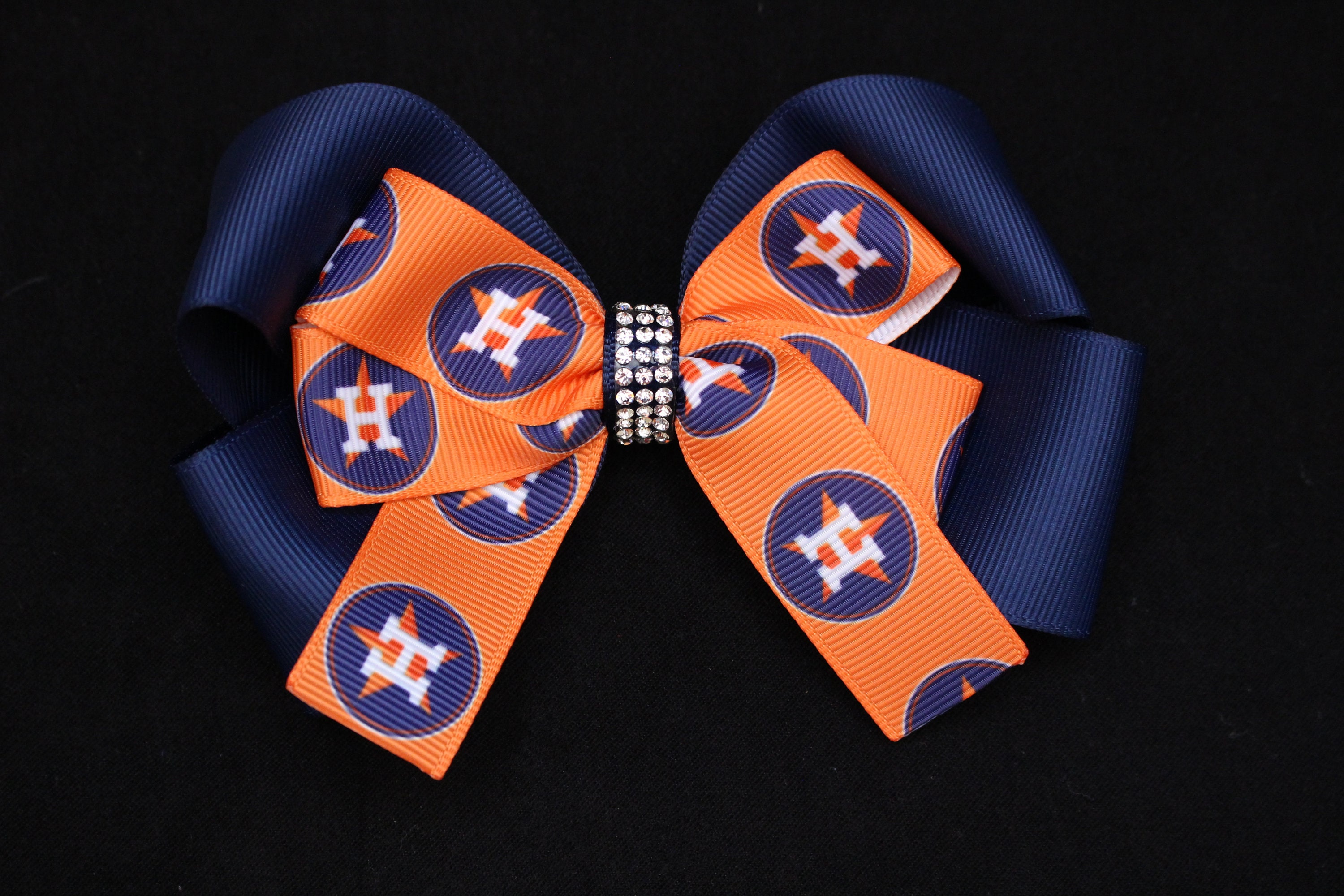 Baby Toddler Girl Houston Astros inspired Baseball hair bow | Etsy