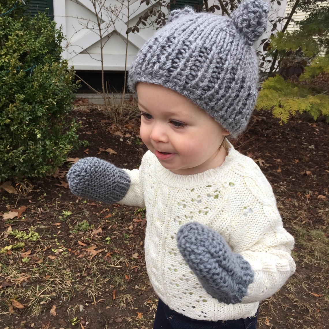 Toddler Bear Ears Knit Hat Knitting Pattern Easy - Etsy
