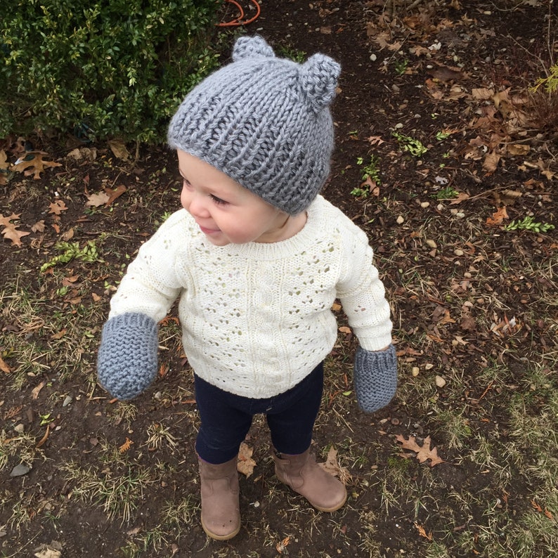 Toddler Bear Ears Knit Hat Knitting Pattern Easy - Etsy