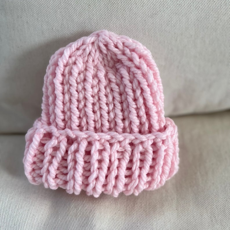 Hand Knit Newborn Hat, Baby Knit Hat 0-3 Months, 3-6 Months and 6-12 ...