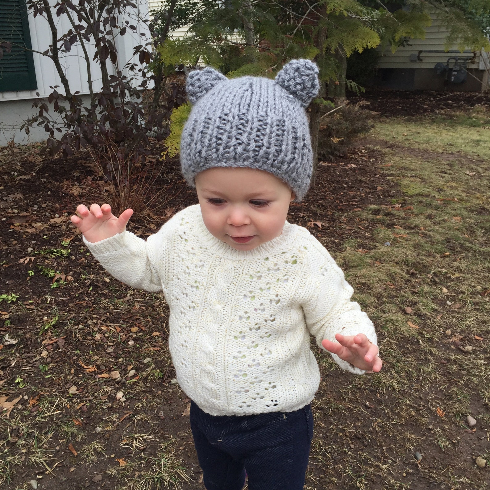 Toddler Bear Ears Knit Hat Knitting Pattern Easy - Etsy
