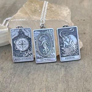 Sterling Silver Tarot Card Pendant Necklace - Witchy Jewelry - Etsy