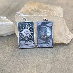 Sterling Silver Tarot Card Pendant Necklace - Witchy Jewelry - Etsy